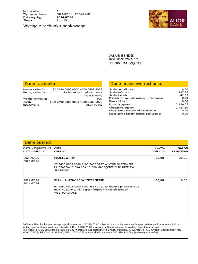 Wyciąg20240821 164601 | PDF