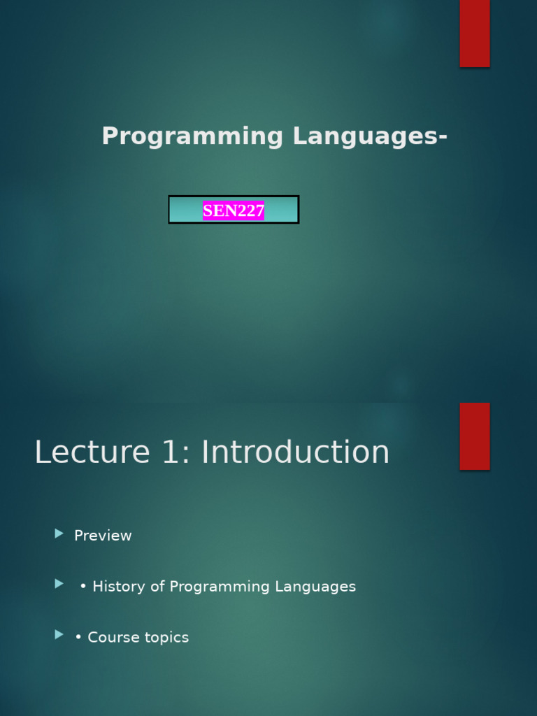 Overview of Programming Languages | PDF | Programming Language ...