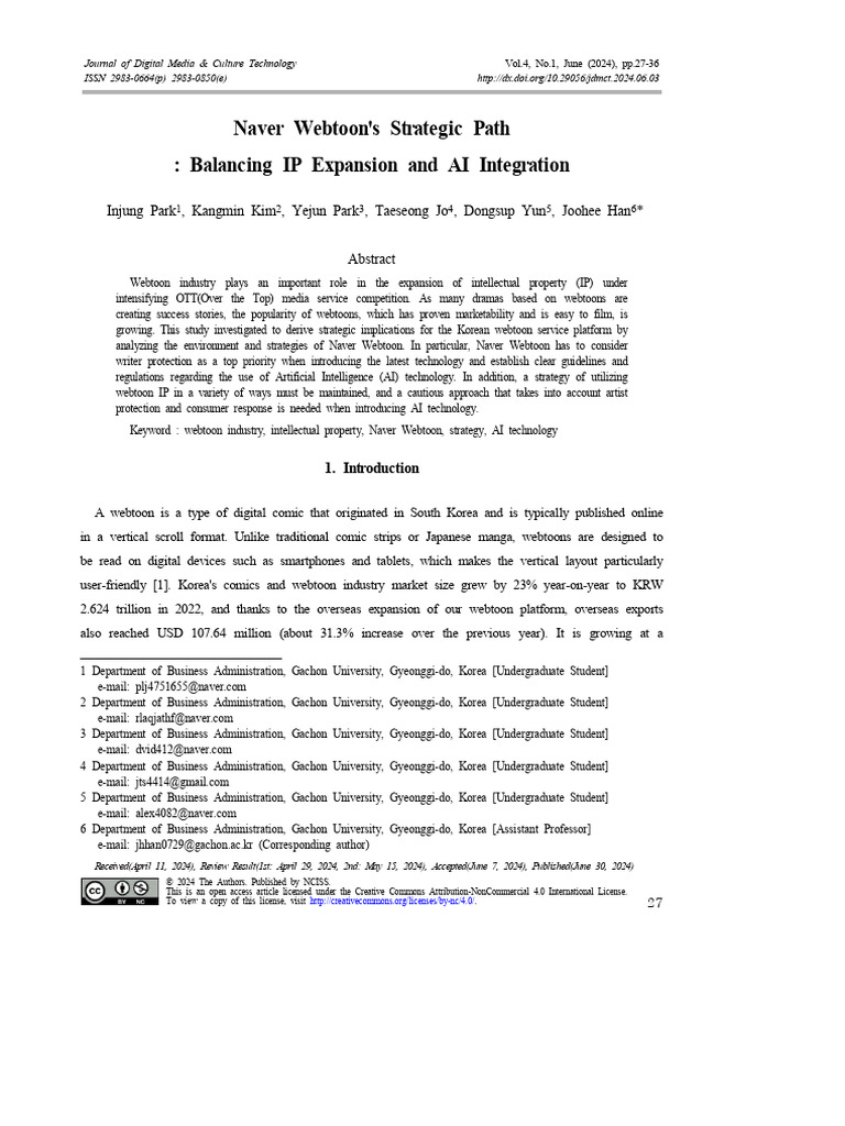 Naver Webtoons Strategic Path Balancing IP Expans | PDF