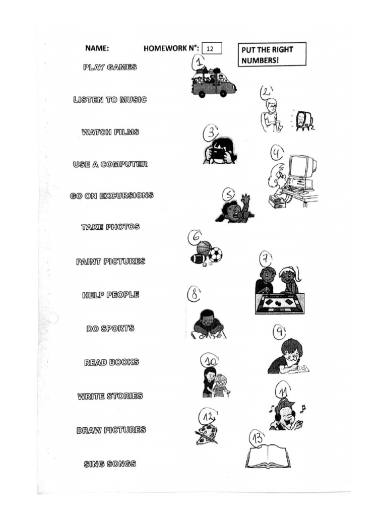 HOMEWORK What We Do Verbs | PDF