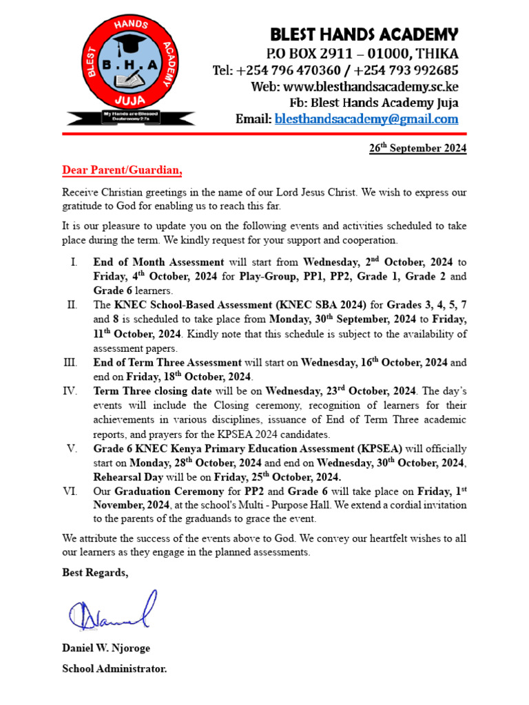 Bha Term 3 2024 School Events Update | PDF