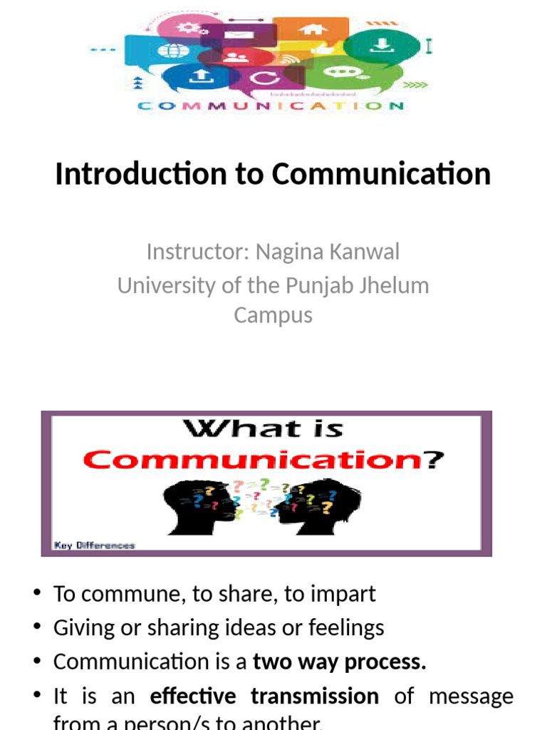 Introduction To Communication Lect 1 | PDF | Communication | Self Concept