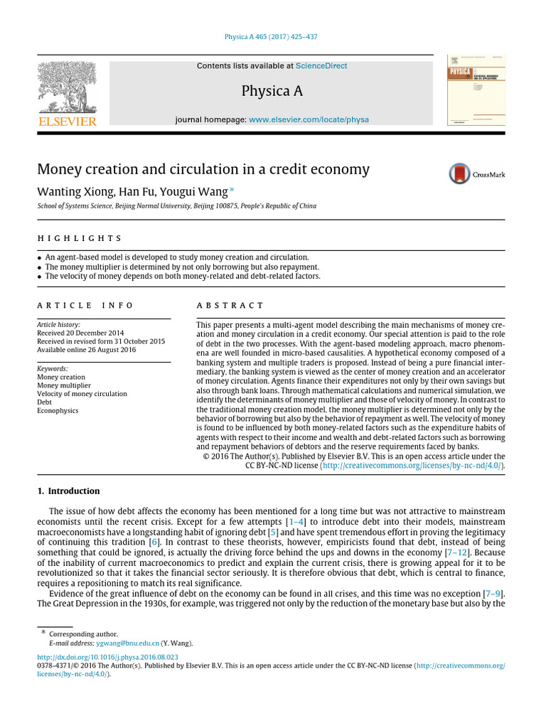 Money Creation in A Circula Economy | PDF | Money | Money Creation