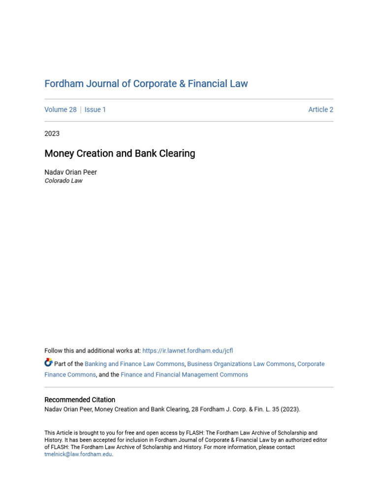 Money Creation and Bank Clearing Insights | PDF | Banks | Deposit Account