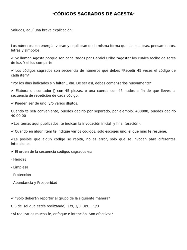 Códigos Sagrados de Agesta: Guía Práctica | PDF | Creencia religiosa y ...