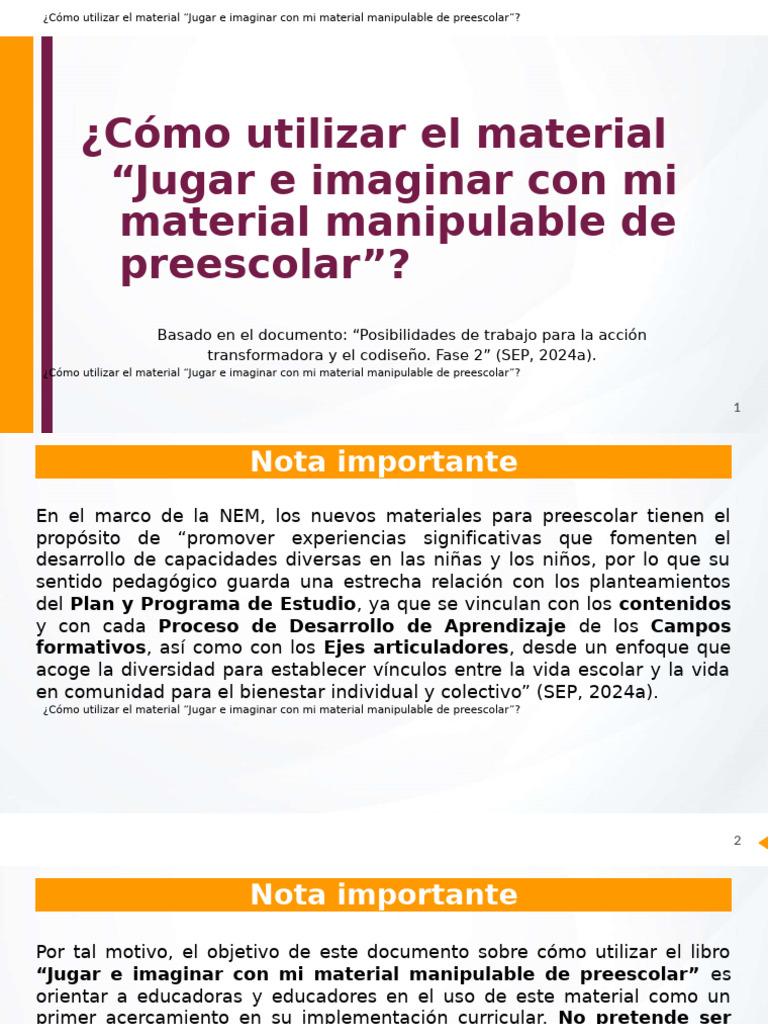 Uso del material manipulable en preescolar | PDF | Educación de la ...