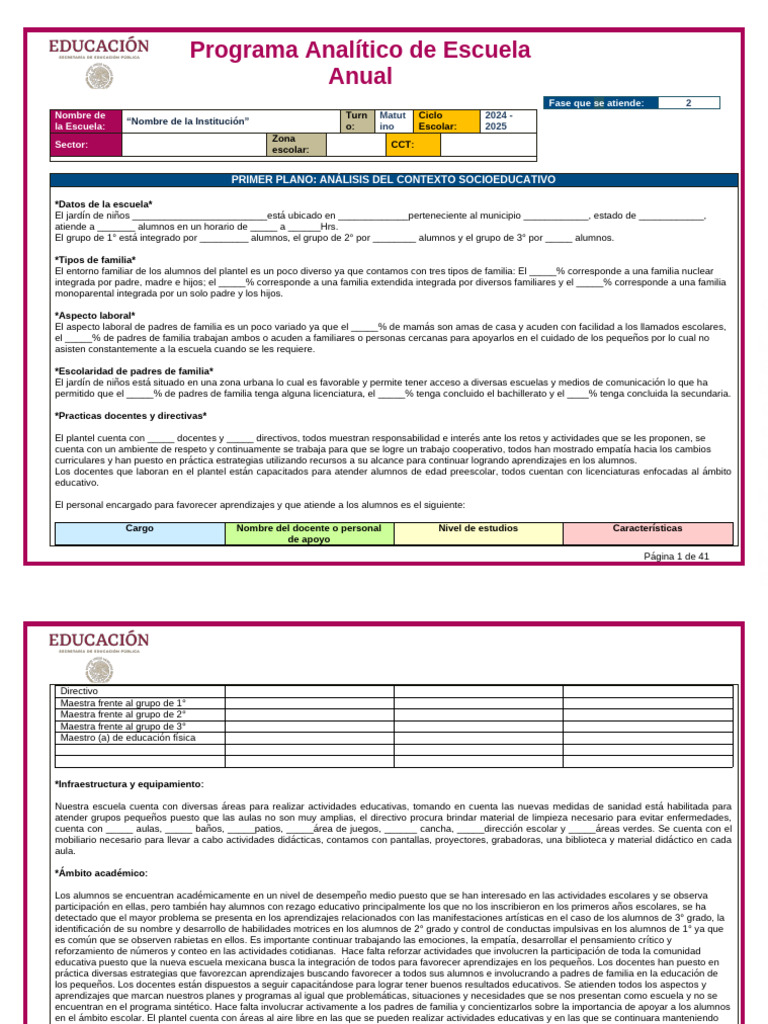Programa Analitico de Escuela | PDF | Aprendizaje | Evaluación