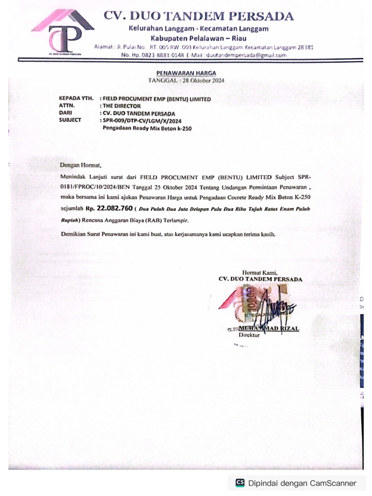 SPR 009 DTP-CV LGM X 2024 | PDF