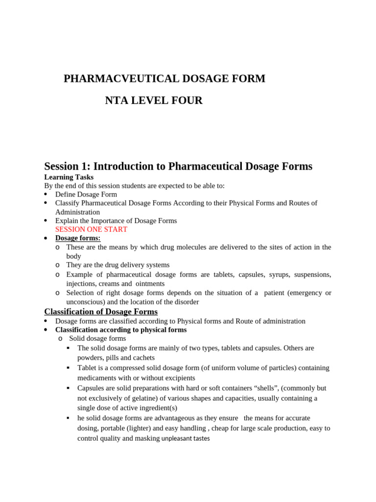Dosage Forms Intro-1 | PDF | Tablet (Pharmacy) | Topical Medication