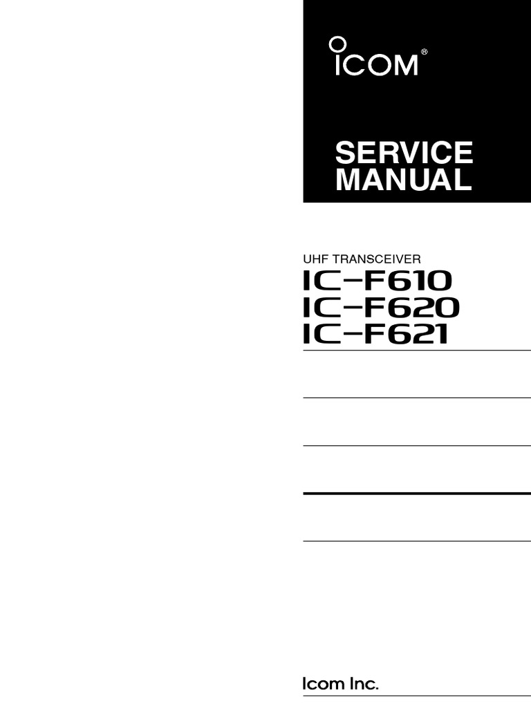 Icom Ic-F621 Service Manual | PDF | Detector (Radio) | Amplifier