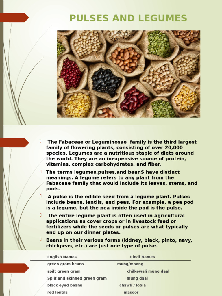 Pulses and Legumes | PDF | Legume | Chickpea