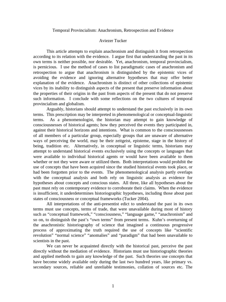 Temporal Provincialism Anachronism Retro | PDF | Epistemology | Jesus