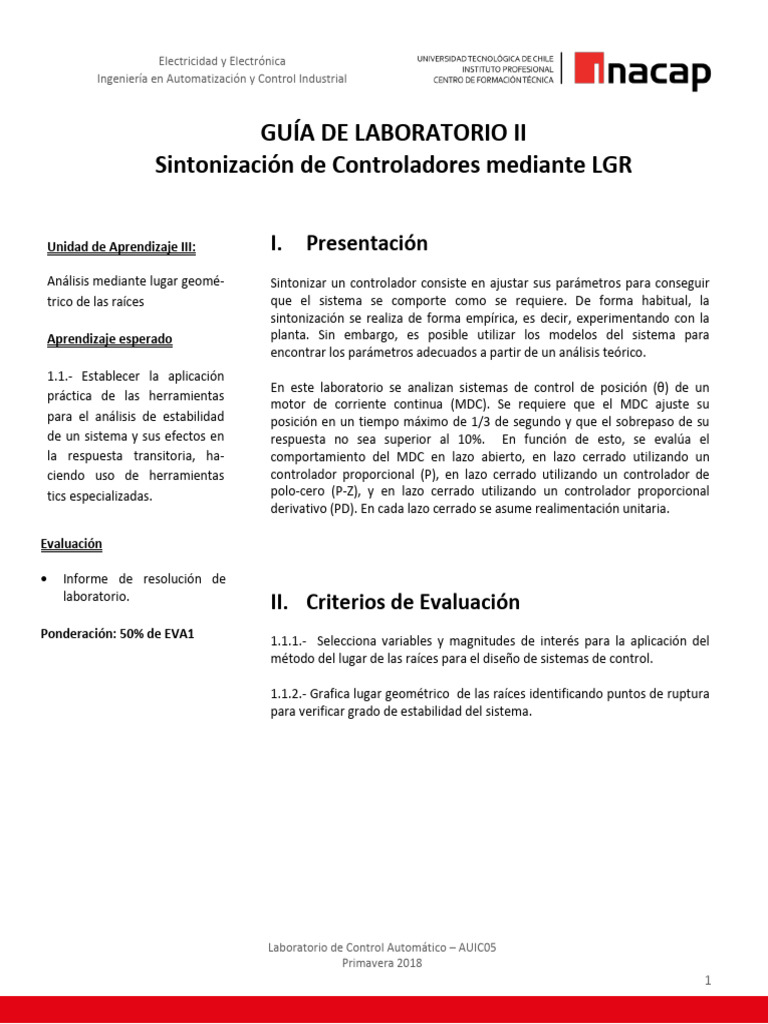 Laboratorio LGR MDC | PDF | Inductor | Motor eléctrico