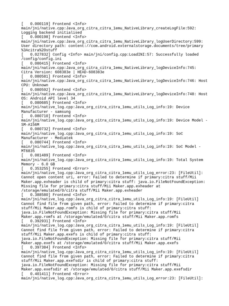 Citra Log - Txt.old | PDF | Computer Architecture | System Software