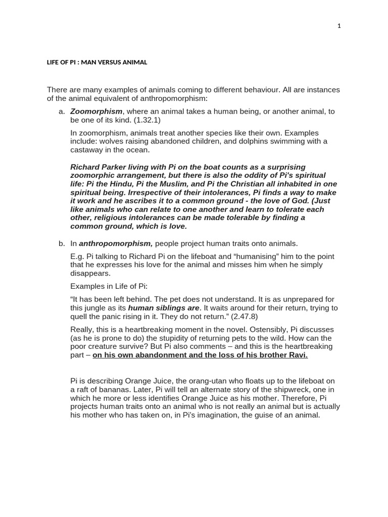 GR12 Ehl Anthropomorphism Zoomorphism 2024 | PDF
