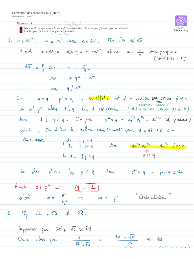 Analyse 1 Correction Des Exercices Du TD1 (Suite) | PDF