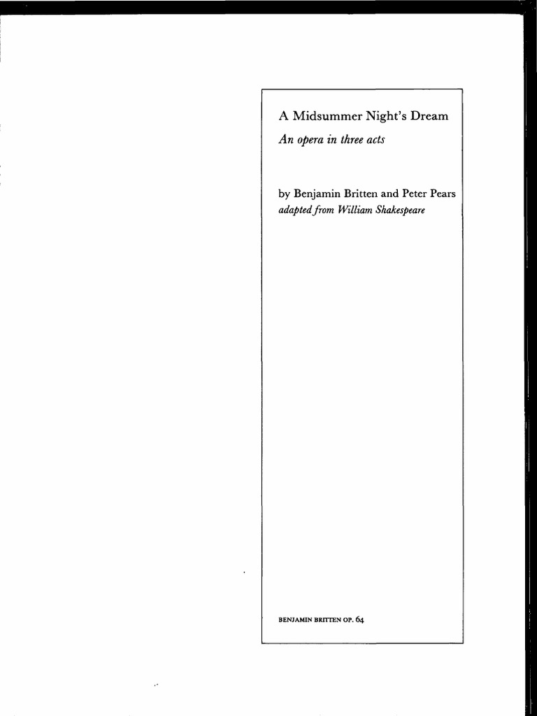 Midsummer Night's Dream Script | PDF