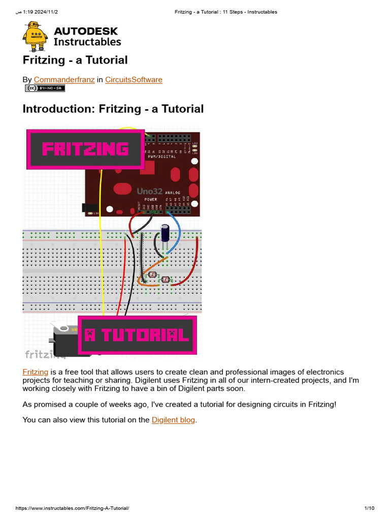 Fritzing - A Tutorial - 11 Steps - Instructables | PDF | Electrical ...