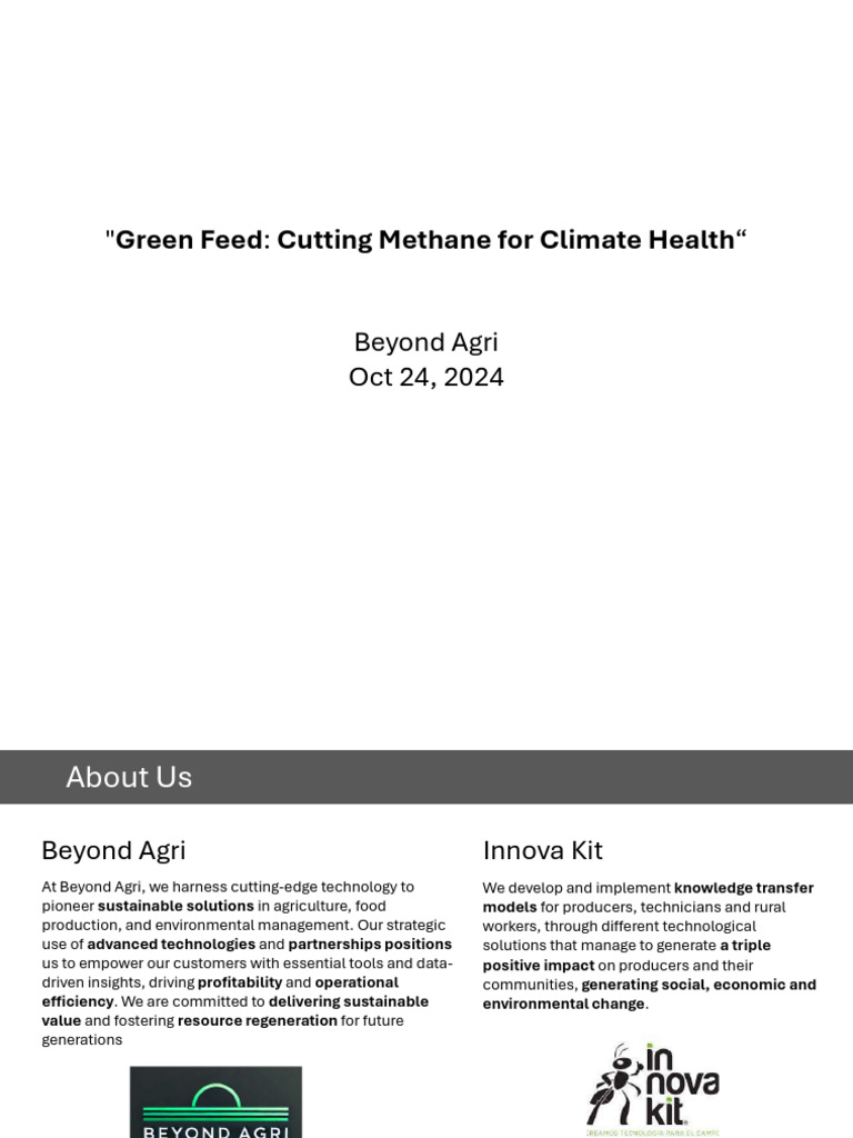 Green Feed Project Proposal | PDF | Agriculture | Cattle