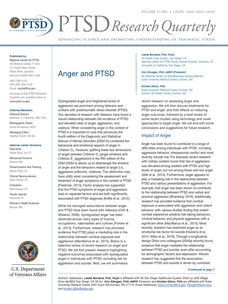 Anger PTSD | PDF | Anger | Aggression