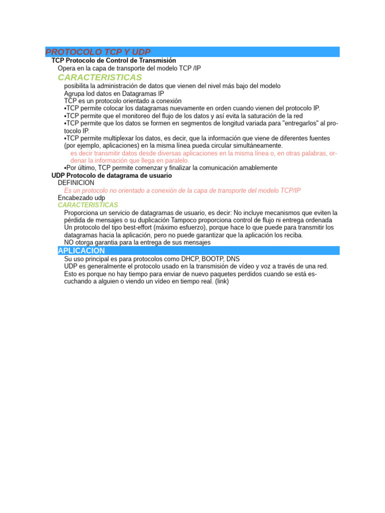 Protocolo TCP y Udp | PDF