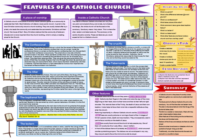 Features of A Catholic Church Task Mat | PDF | Penance | Eucharist