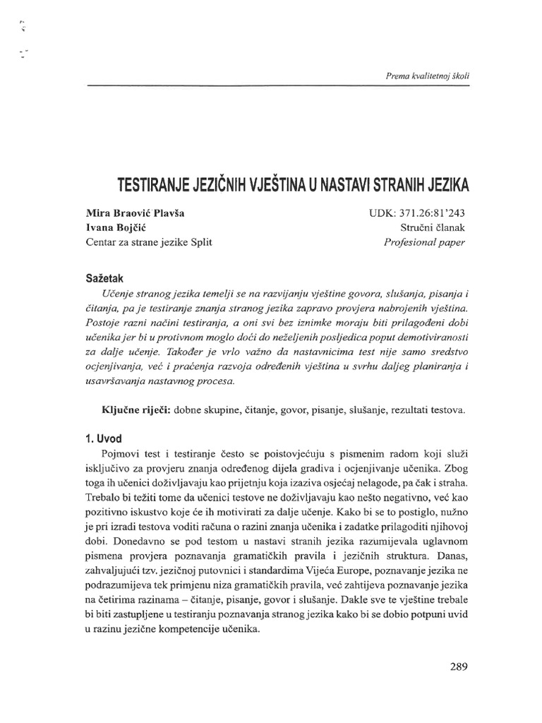 Jezicne Vjestine | PDF