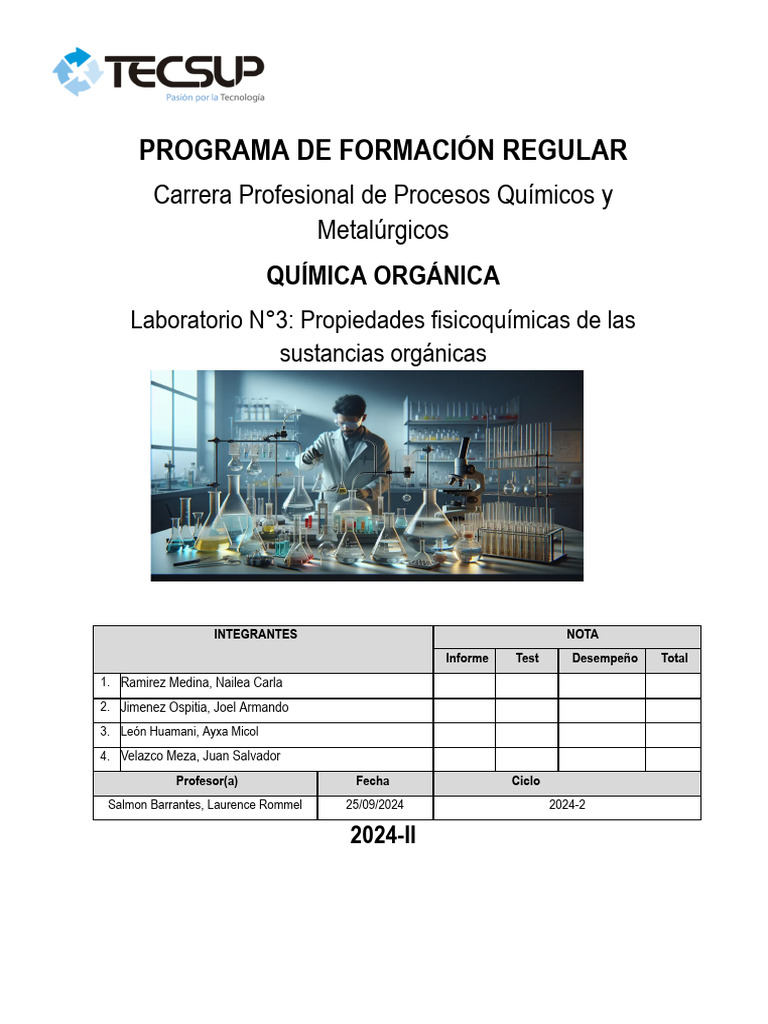C-1-C Lab 3 - Química Orgánica | PDF | Viscosidad | Agua