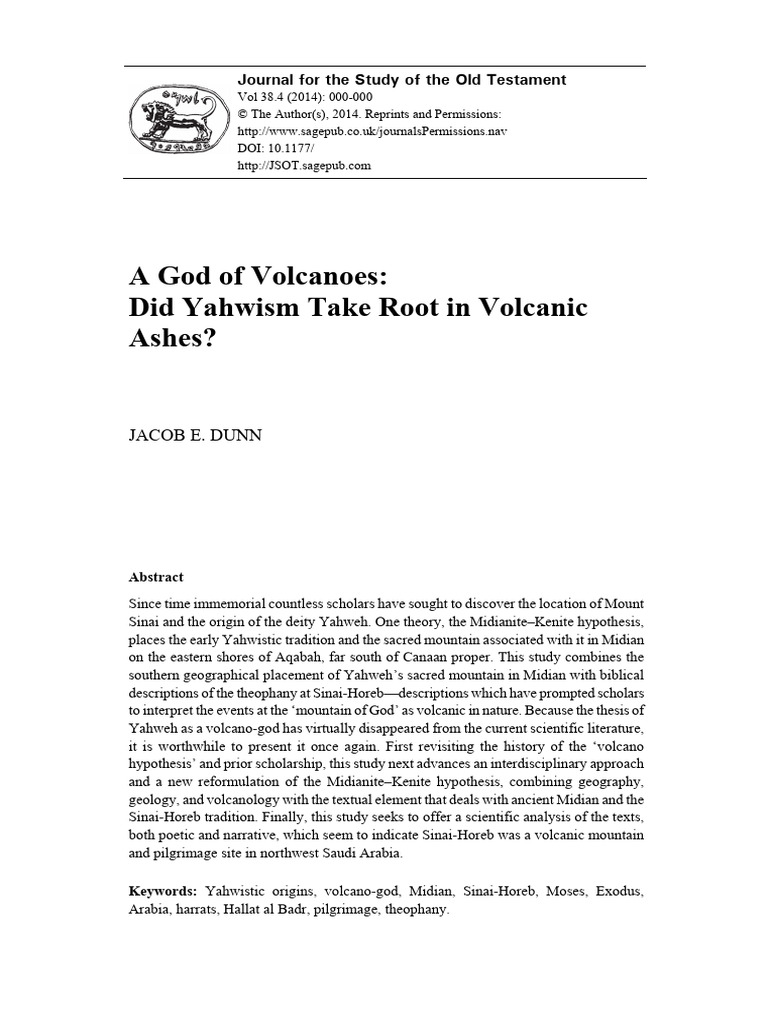 A God of Volcanoes Did Yahwism Take Root | PDF | Book Of Exodus | Yahweh