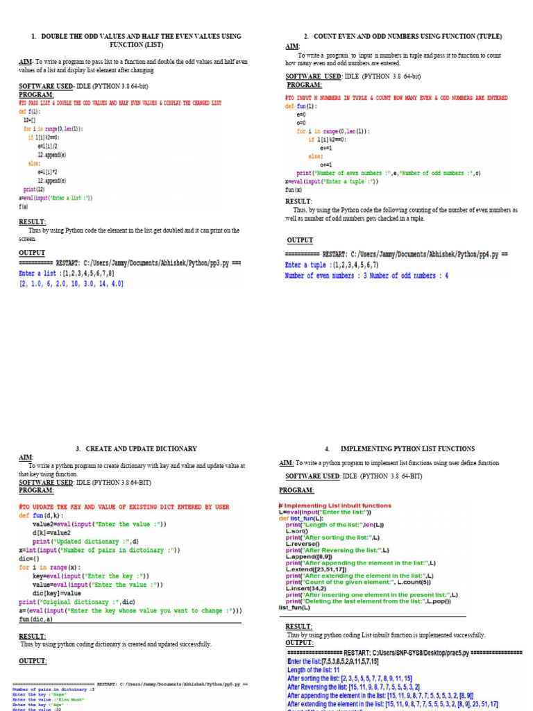 CS Class 11 Practical Ideas | PDF | My Sql | Python (Programming Language)