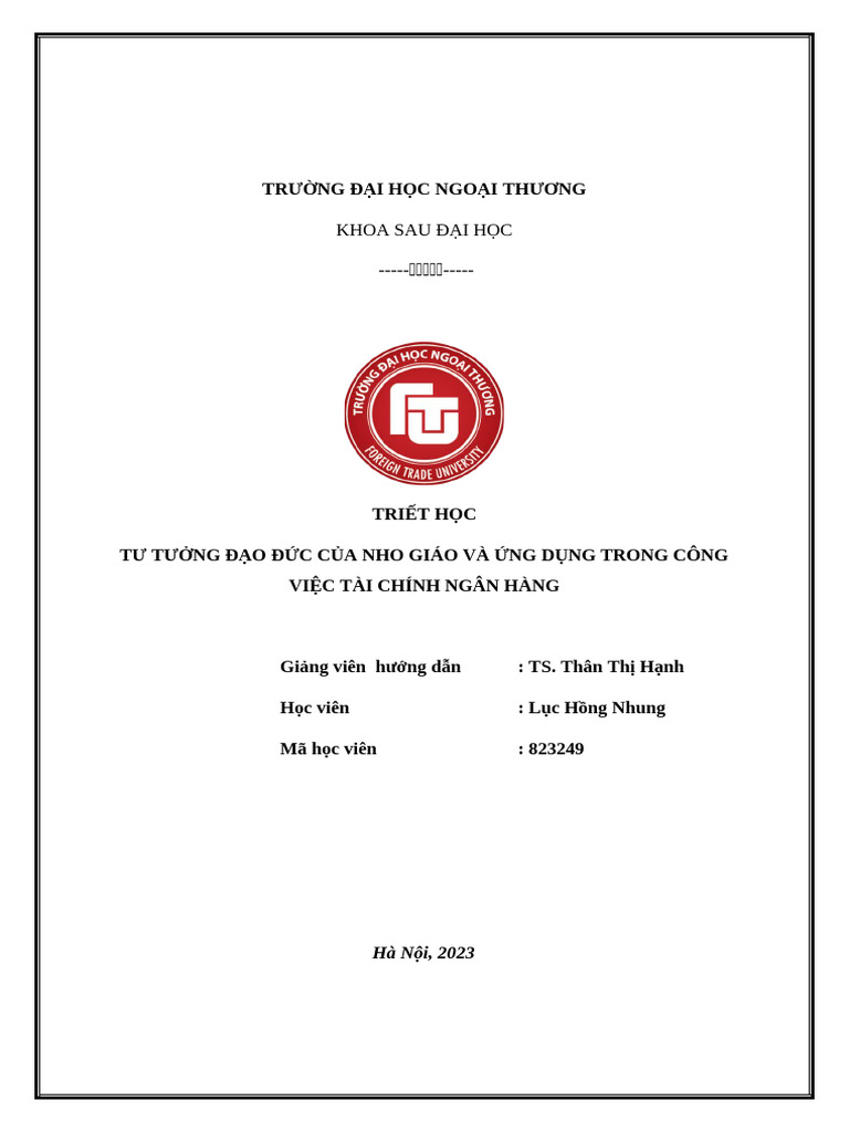Triết Học Cao Học (FTU) | PDF