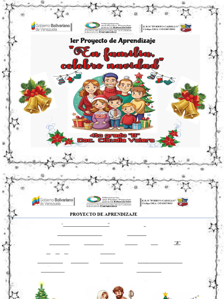 Proyecto "En familia, celebro Navidad" | PDF | Aprendizaje | Evaluación