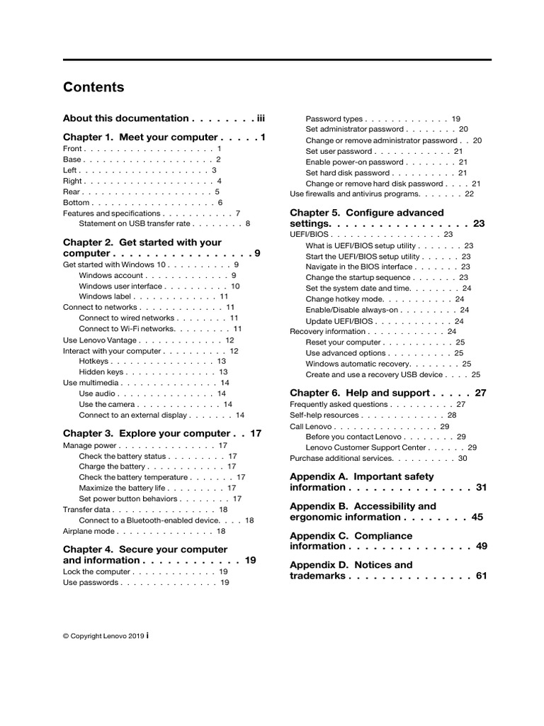 User Manual Lenovo Legion Y545 (English - 68 Pages) | PDF | Bios | Microsoft Windows
