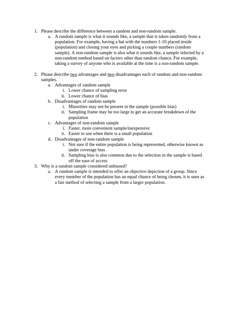 Random vs Non-Random Sampling Explained | PDF