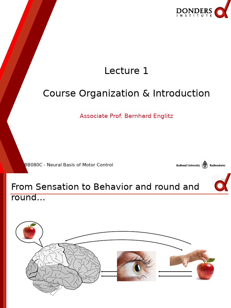 Lecture1 IntroductionChallenges | PDF | Motor Control | Perception