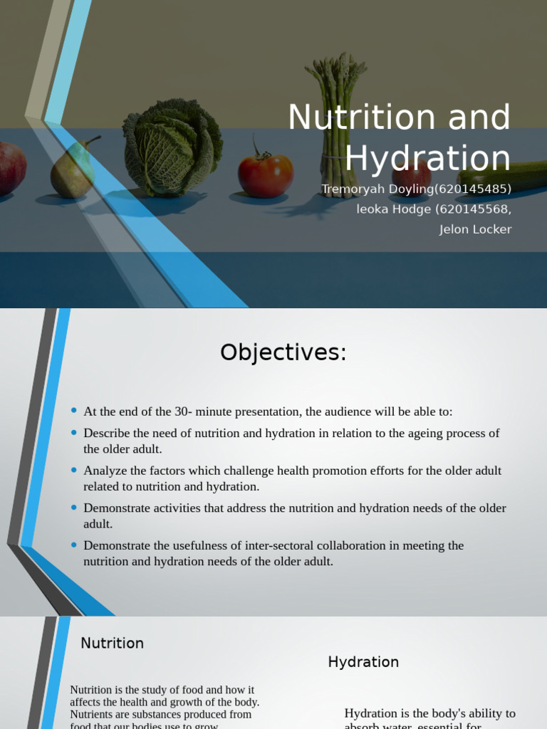 Nutrition and Hydration for Seniors | PDF | Obesity | Healthy Diet