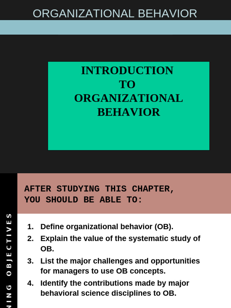 CH 01 Introduction To Organizational Behavior | PDF | Organizational ...