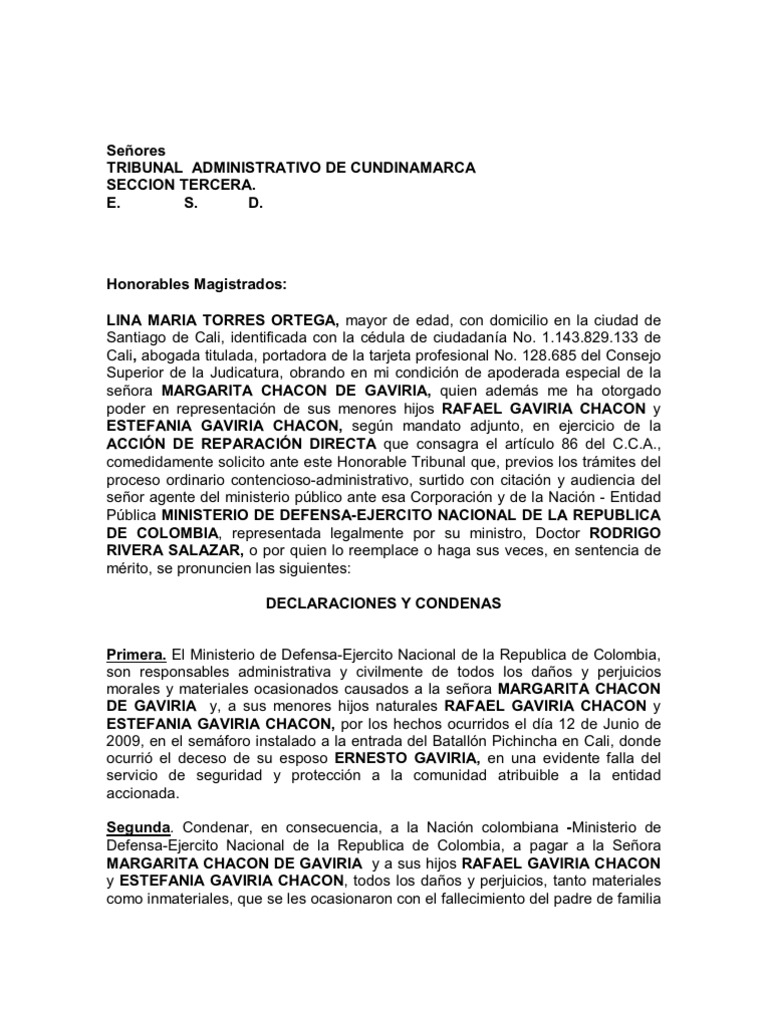 Demanda de Reparacion Directa | Colombia | Estado (política)