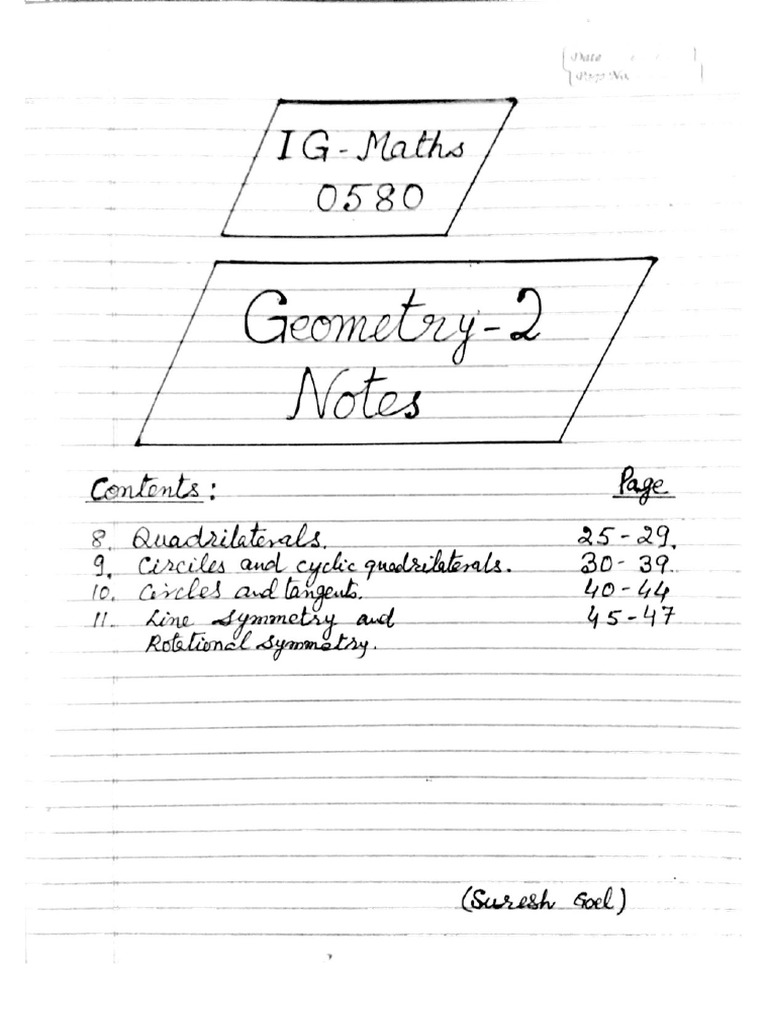 Ig 0580 Geometry 2 Notes | PDF