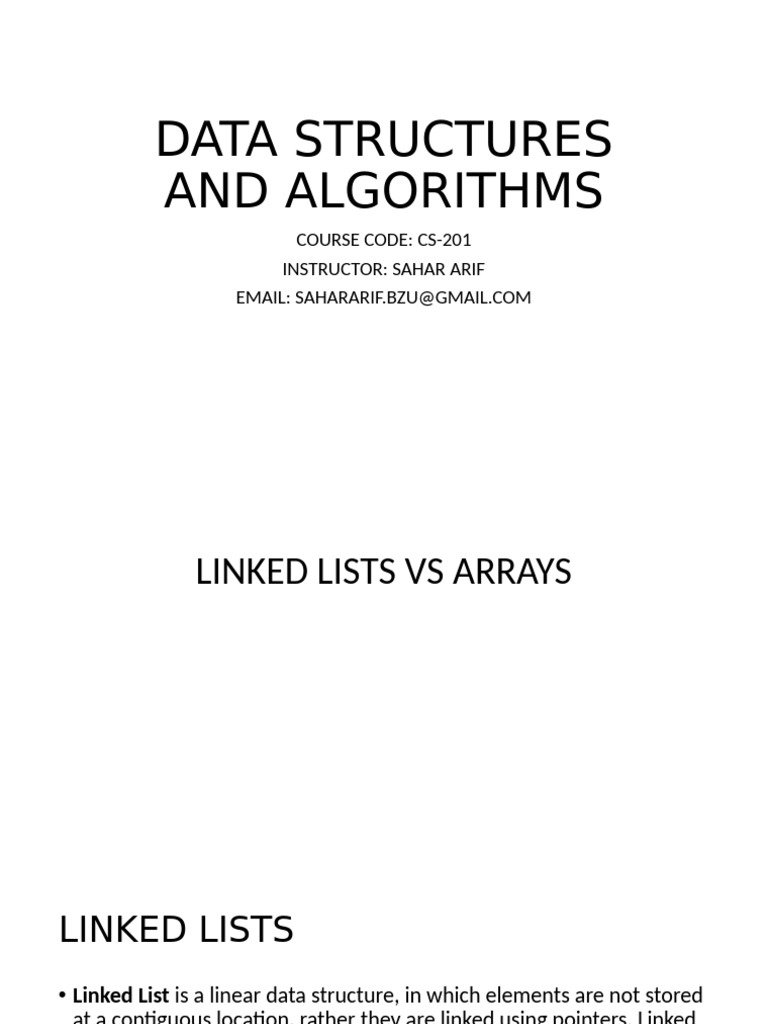 Linked Lists Vs Arrays | PDF | Data Management | Computer Programming Linked Lists Vs Arrays | PDF | Data Management | Computer Programming