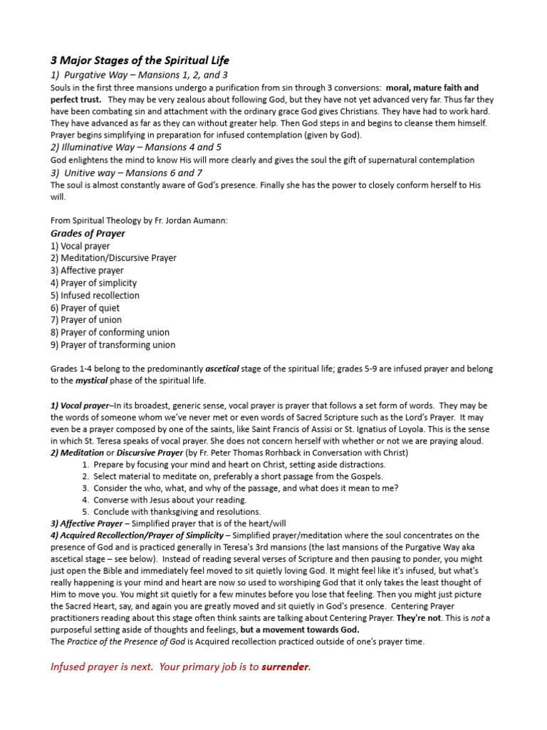 Spiritual Stages | PDF | Christian Mysticism | Prayer