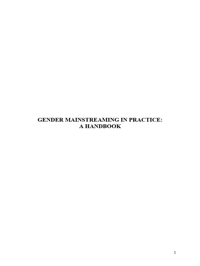 RBEC GM Manual | PDF | Gender Mainstreaming | Policy