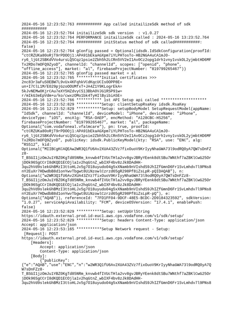 Id SDK Logs | PDF | Ios | Cryptography