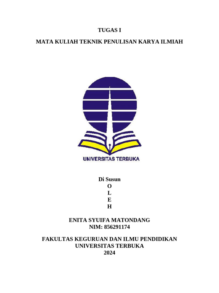 Tugas 1 Teknik Penulisan Karya Ilmiah (Enita Syuifa Matondang) | PDF | Karier & Perkembangan ...