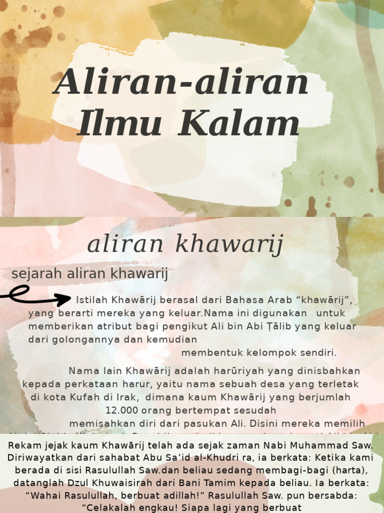 Bab 2 Aliran Ilmu Kalam (Khawarij, Syi'ah) | PDF