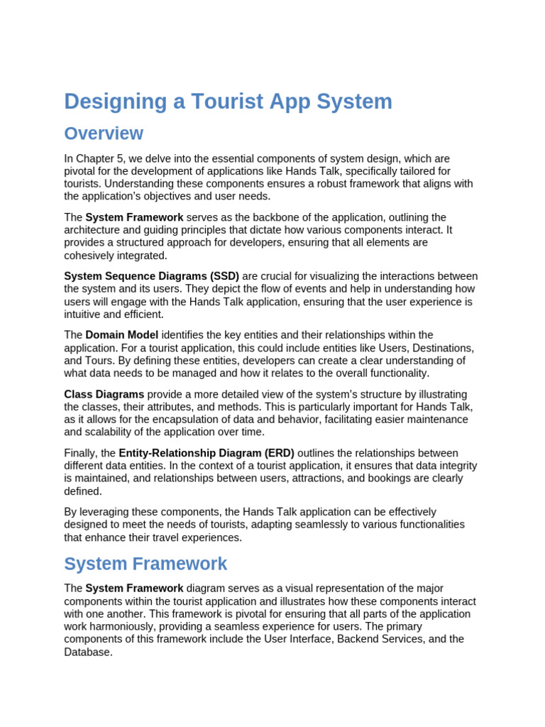 Designing A Tourist App System | PDF | Databases | System