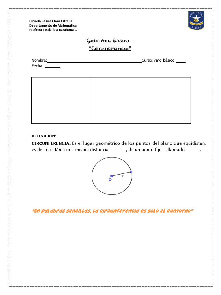 Circulo y Circunferencia 7mo | PDF | Pi | Circulo