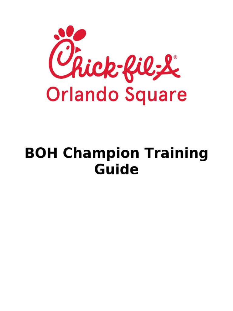 Chick-fil-A BOH Champion Training Guide | PDF | Leadership | Point Of Sale