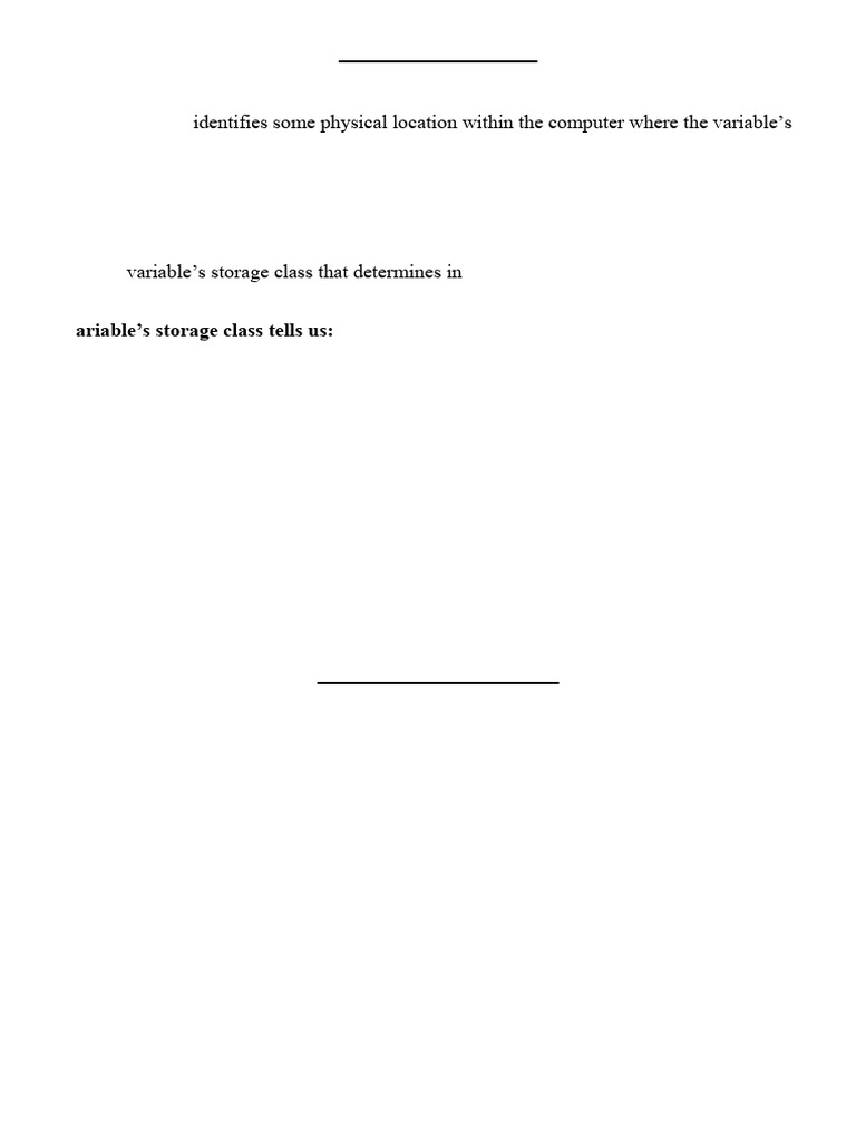 Storage Classes In C Notes For Beginners Pdf Variable Computer Science Scope Computer