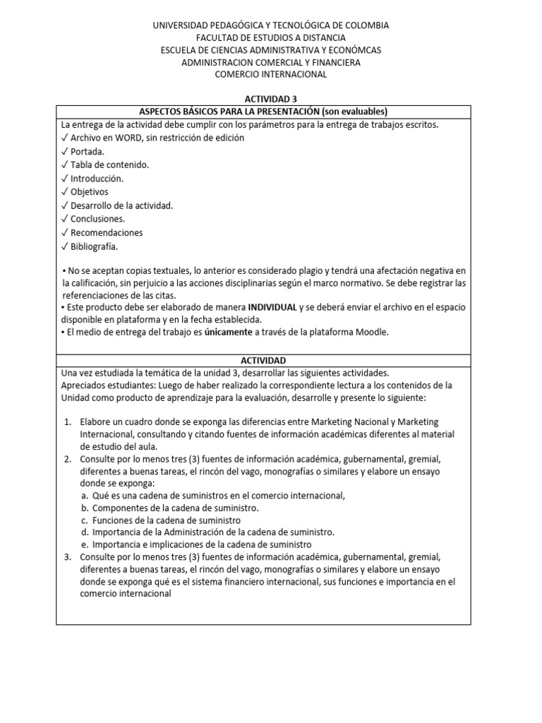 3a Actividad | PDF | Moodle